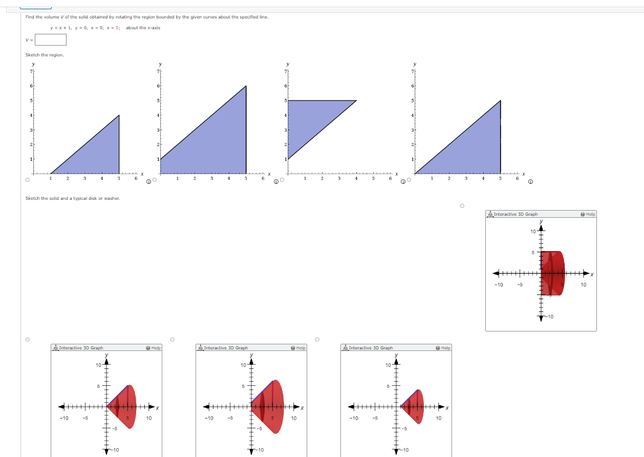 Solved x=25y,x=0,y=5; about the V= Sketch the region. Sketch | Chegg.com