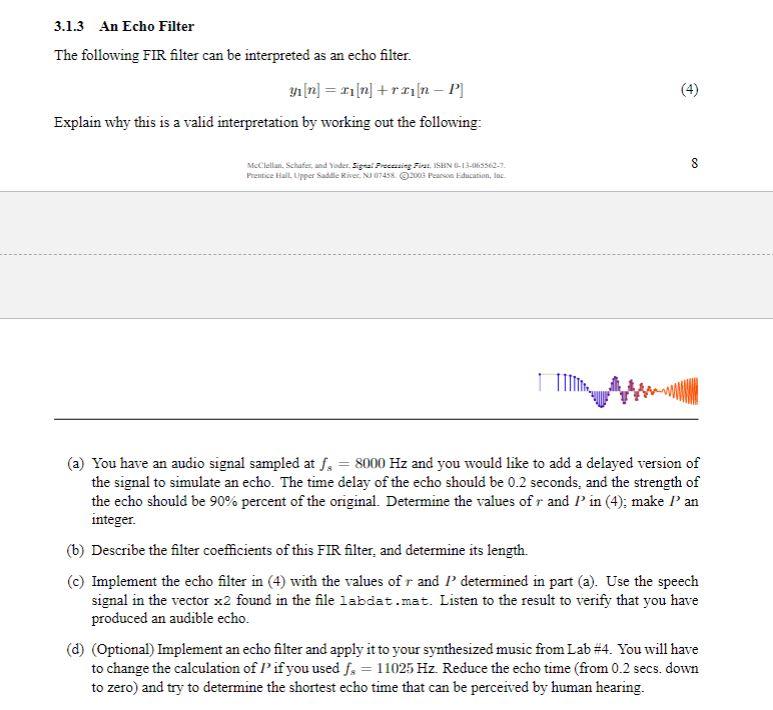 3.1 Deconvolution Experiment for 1-D Filters Use the | Chegg.com