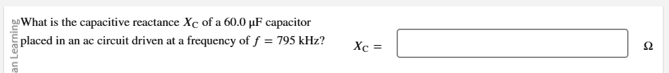 Solved What is the capacitive reactance xC ﻿of a 60.0μF | Chegg.com