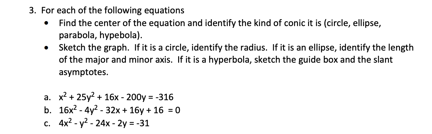 Solved 3. For each of the following equations - Find the | Chegg.com