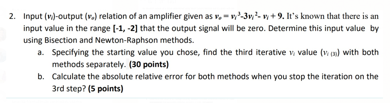 Solved 2. Input (vi)-output (vo) relation of an amplifier | Chegg.com