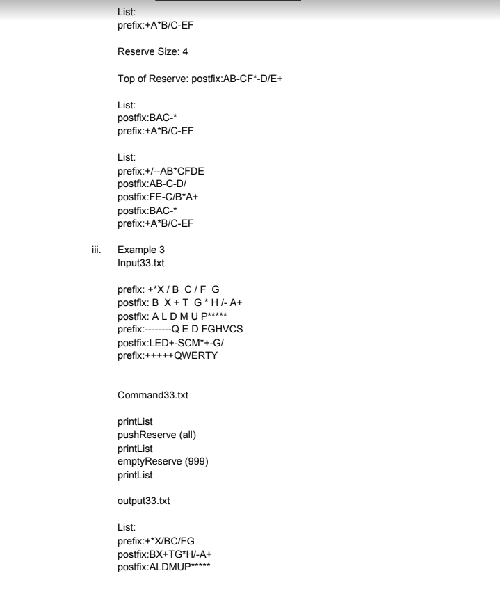 Solved COSC2430 Homework 3: Lists, Stacks, Postfix, and | Chegg.com