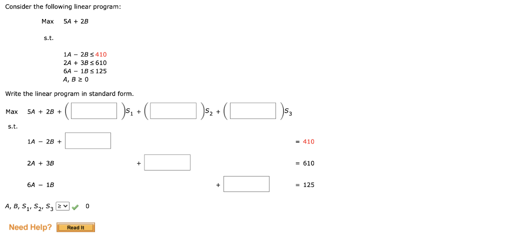 Solved Consider the following linear program: Max 5A | Chegg.com