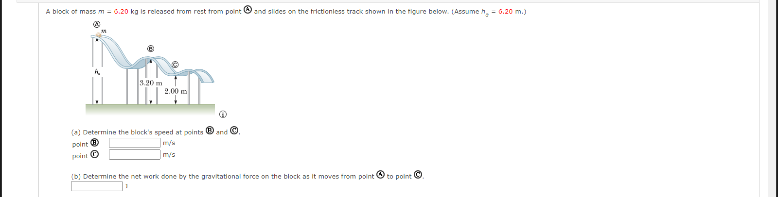 Solved A block of mass m = 6.20 kg is released from rest | Chegg.com
