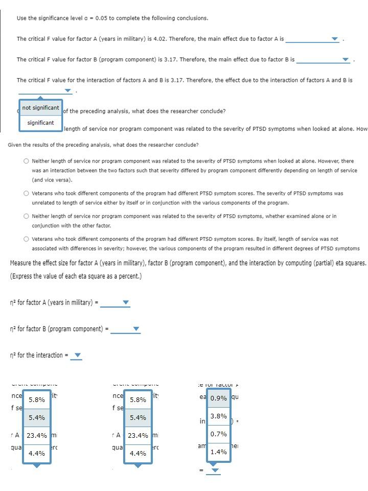 Solved 12. Measuring effect size for two-factor ANOVA It is | Chegg.com