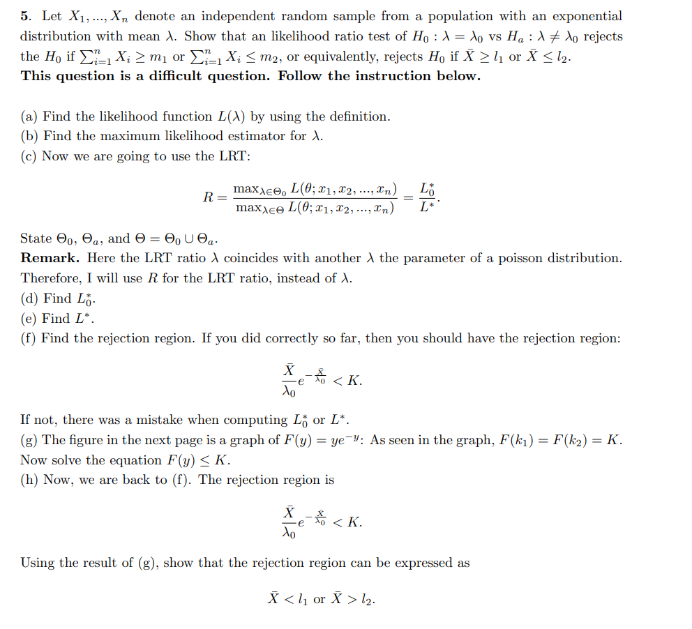 Solved 5. Let X1,…,Xn denote an independent random sample | Chegg.com