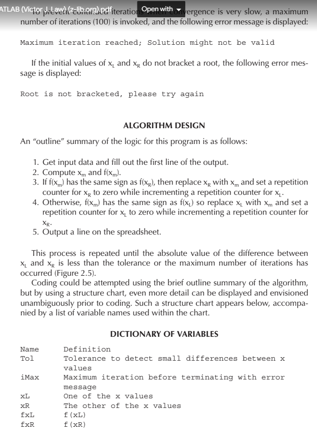 Solved Example Program 2.6: Modified False Position The | Chegg.com