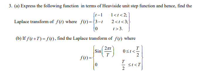 Solved 3. (a) Express the following function in terms of | Chegg.com