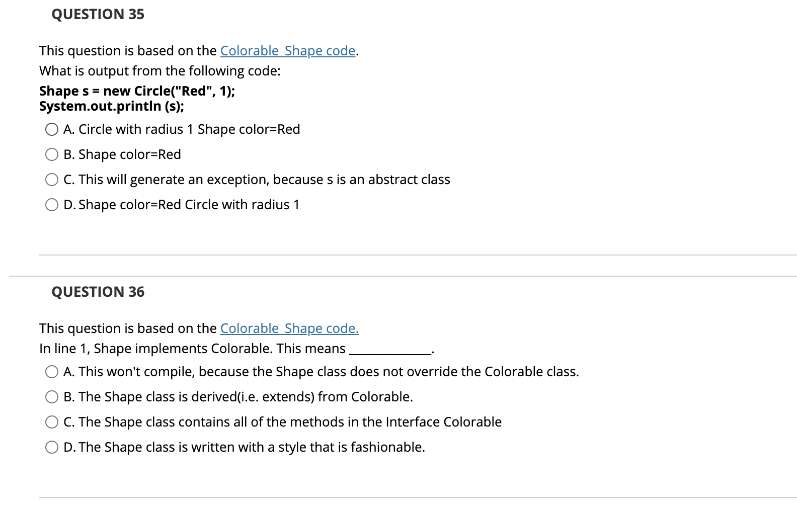 QUESTION 35 This question is based on the Colorable | Chegg.com