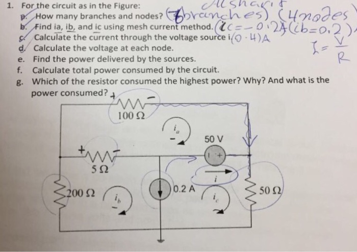 Solved 1. For the circuit as in the Figure: )Yunc h es ind | Chegg.com