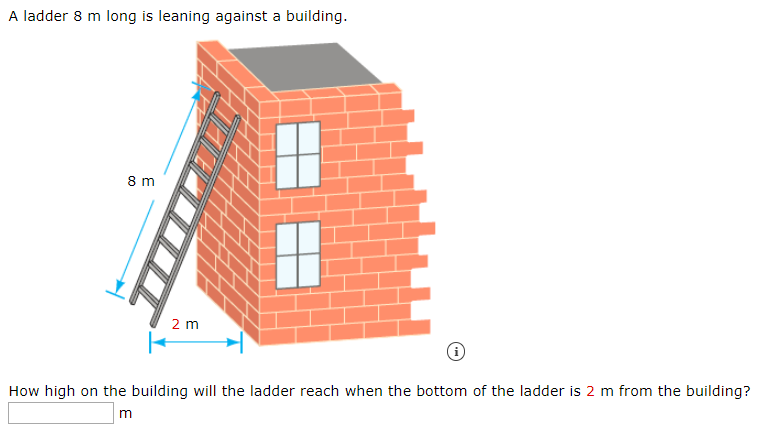 Solved A ladder 8 m long is leaning against a building. 8 m | Chegg.com