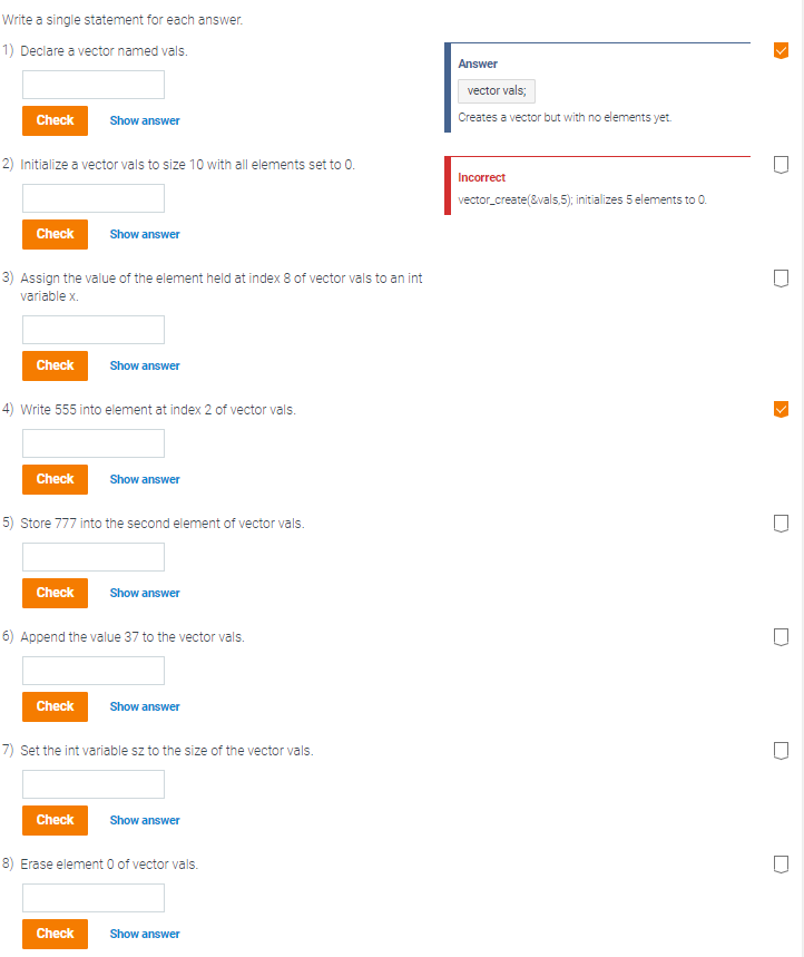 Solved Write a single statement for each answer. 1) Declare | Chegg.com