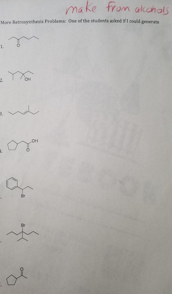 Solved make from alenol More Retrosynthesis Problems: One of | Chegg.com