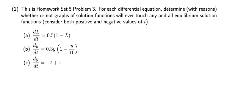 Solved 1) This is Homework Set 5 Problem 3. For each | Chegg.com