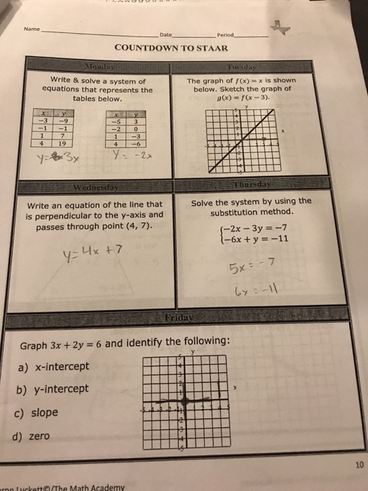 Solved Period Date Name COUNTDOWN TO STAAR Write an | Chegg.com