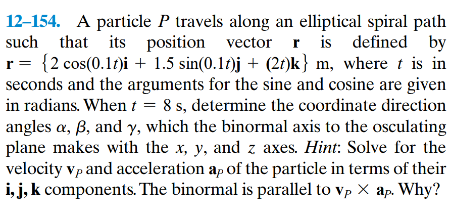 Solved 12-154. A particle P travels along an elliptical | Chegg.com