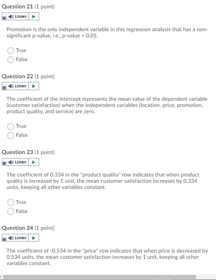 Solved Coefficients Standard Error t Stat P-value LOV | Chegg.com