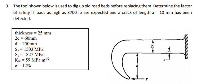 The tool shown below is used to dig up old road beds | Chegg.com