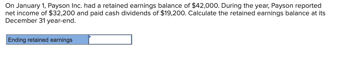 Solved On January 1, Payson Inc. had a retained earnings | Chegg.com