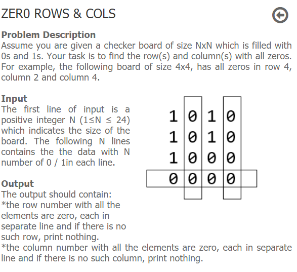 Solved ZERO ROWS & COLS Problem Description Assume you are | Chegg.com Solved ZERO ROWS & COLS Problem Description Assume you are | Chegg.com