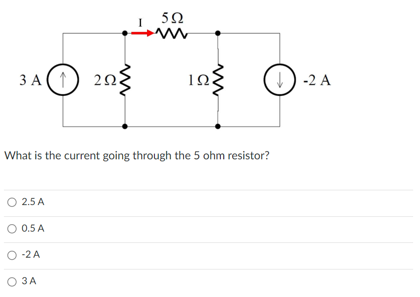 Solved What is the current going through the 5 ohm resistor? | Chegg.com