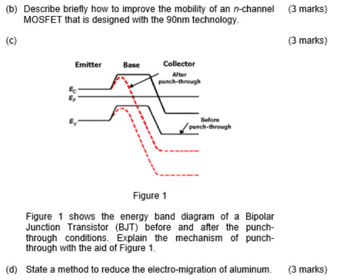 Solved (b) Describe briefly how to improve the mobility of | Chegg.com