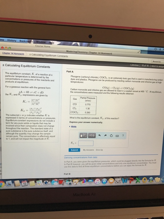 Solved Course Home Calculating Equilibrium Constants s | Chegg.com