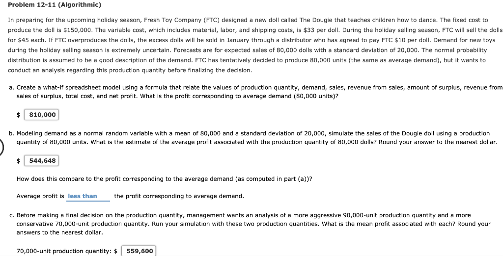 Solved Problem 12-11 (Algorithmic) In preparing for the | Chegg.com