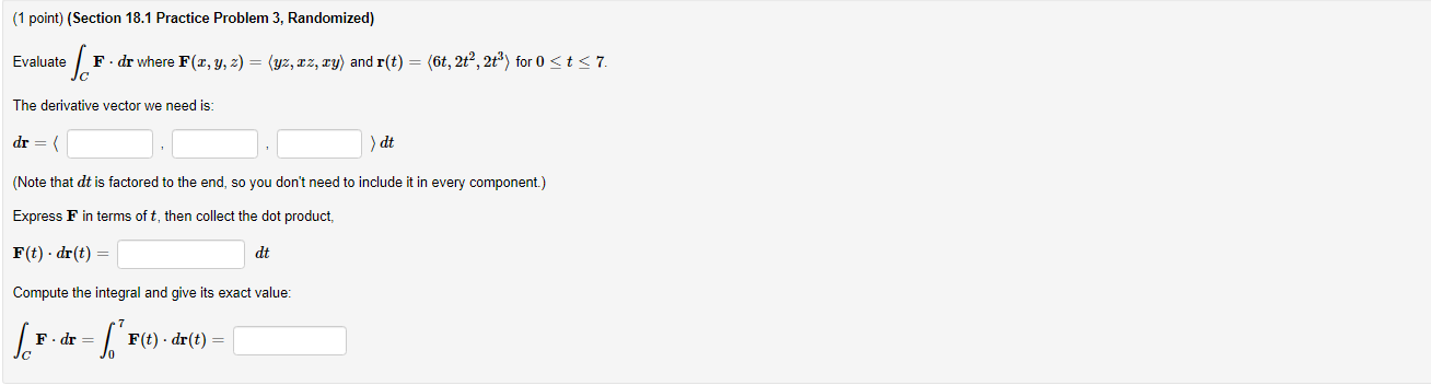 Solved (1 point) (Section 18.1 Practice Problem 3, | Chegg.com
