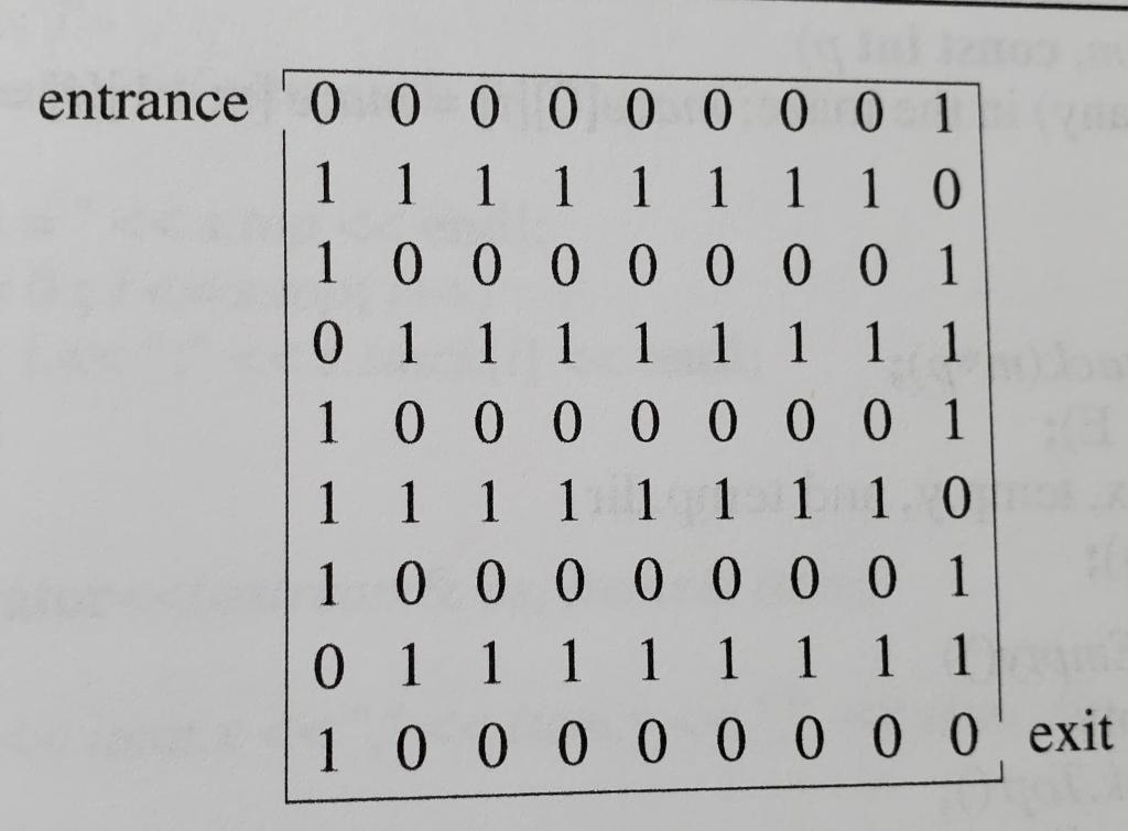 Write A C Program To Implement The Maze In Textbook Chegg