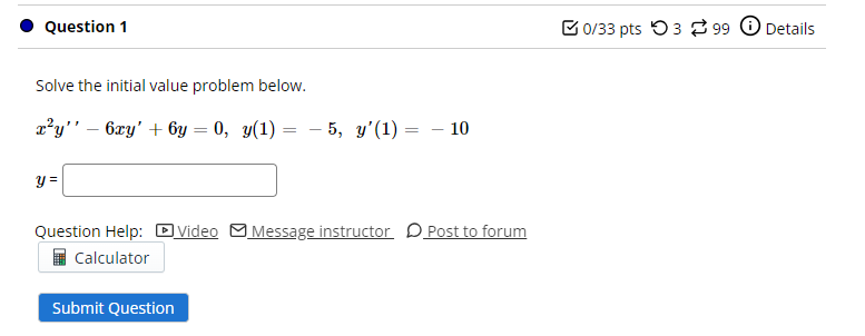 Solved Solve the initial value problem below. | Chegg.com