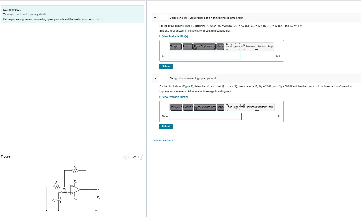 Solved Learning Goal: To analyze noninverting op-amp | Chegg.com
