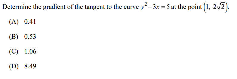 Solved Determine the gradient of the tangent to the curve | Chegg.com