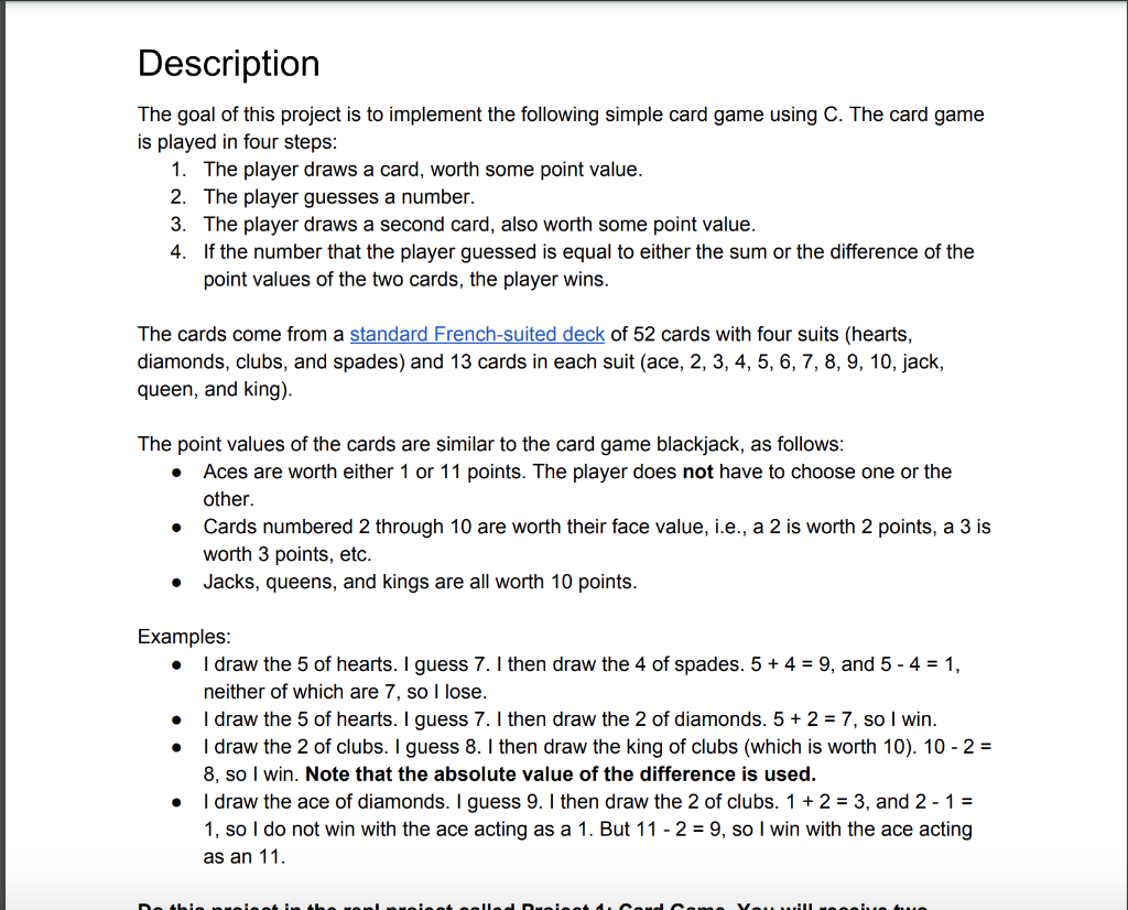 Solved Description The goal of this project is to implement | Chegg.com