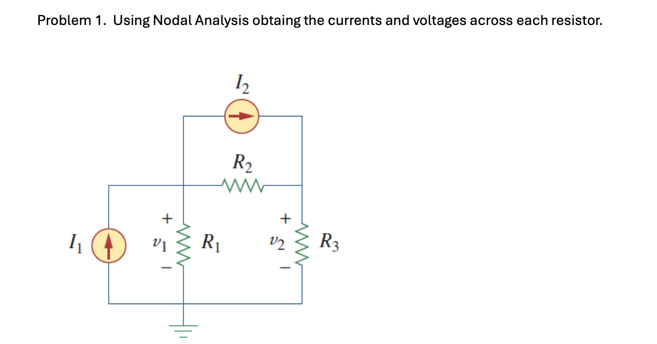 Solved Problem 1. ﻿Using Nodal Analysis obtaing the currents | Chegg.com