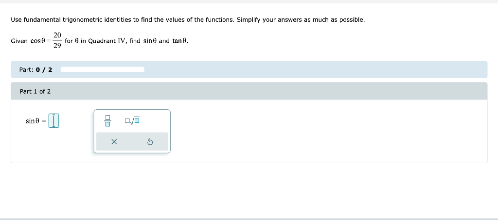 Solved Use fundamental trigonometric identities to find the | Chegg.com