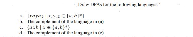 Solved Draw DFAs for the following languages b. The | Chegg.com