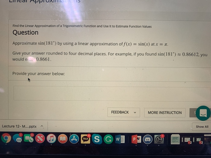 Solved Find the Linear Approximation of a Trigonometric | Chegg.com