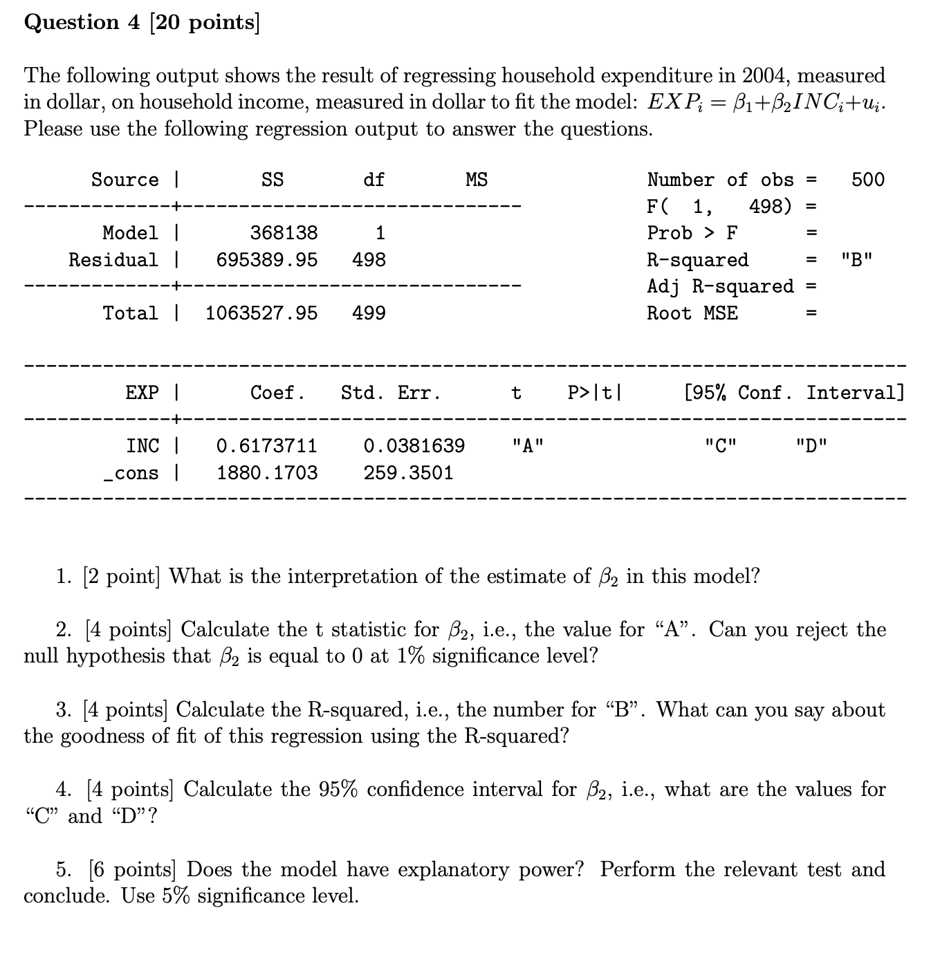 Solved Question 4 [20 ﻿points]The following output shows the | Chegg.com