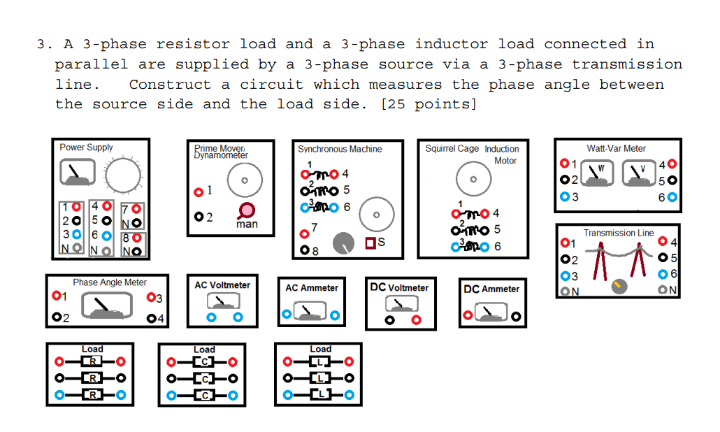 Solved 3. A 3-phase resistor load and a 3-phase inductor | Chegg.com