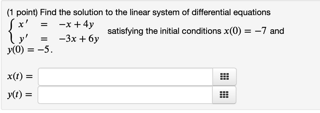 Solved Find the solution to the linear system of | Chegg.com
