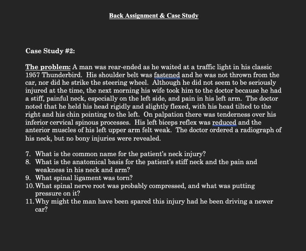 Solved Back Assignment \& Case Study Case Study #2: The | Chegg.com