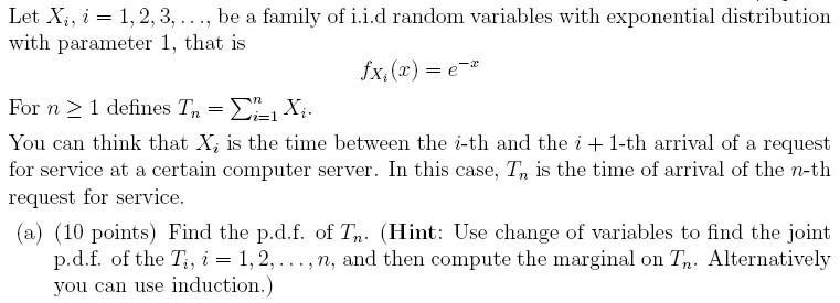 Let Xi, i = 1; 2; 3; : : :, be a family of | Chegg.com