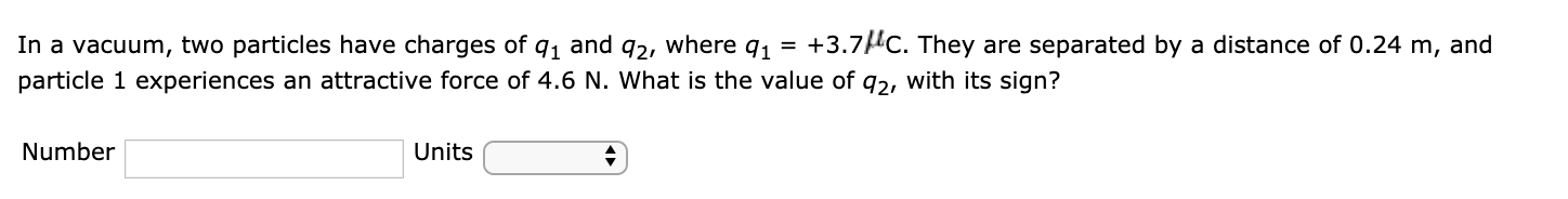 Solved In a vacuum, two particles have charges of q1 and q2, | Chegg.com