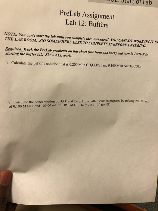 Solved UL. Slart of Lab PreLab Assignment Lab 12: Buffers | Chegg.com