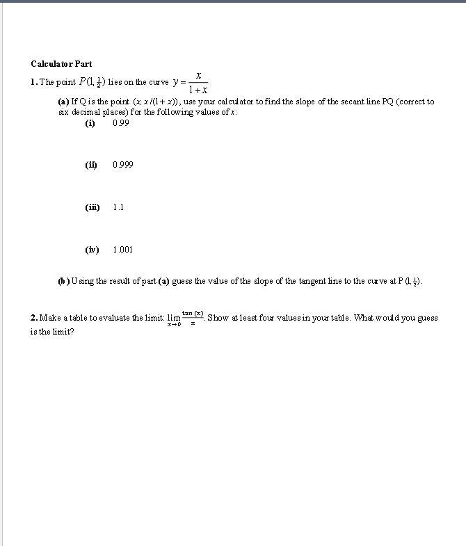 Solved Name: MAC2311 Chapter 2 Worksheet No Calculator Part | Chegg.com