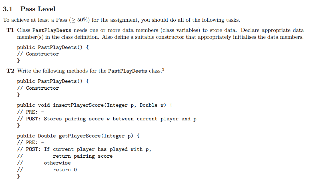 Solved 3.1 Pass Level To achieve at least a Pass ( ≥50%) for | Chegg.com