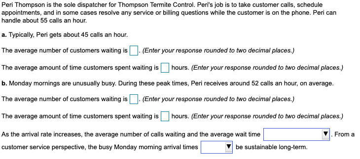 Solved Peri Thompson is the sole dispatcher for Thompson | Chegg.com