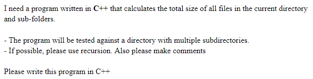 Solved I need a program written in C++ that calculates the | Chegg.com