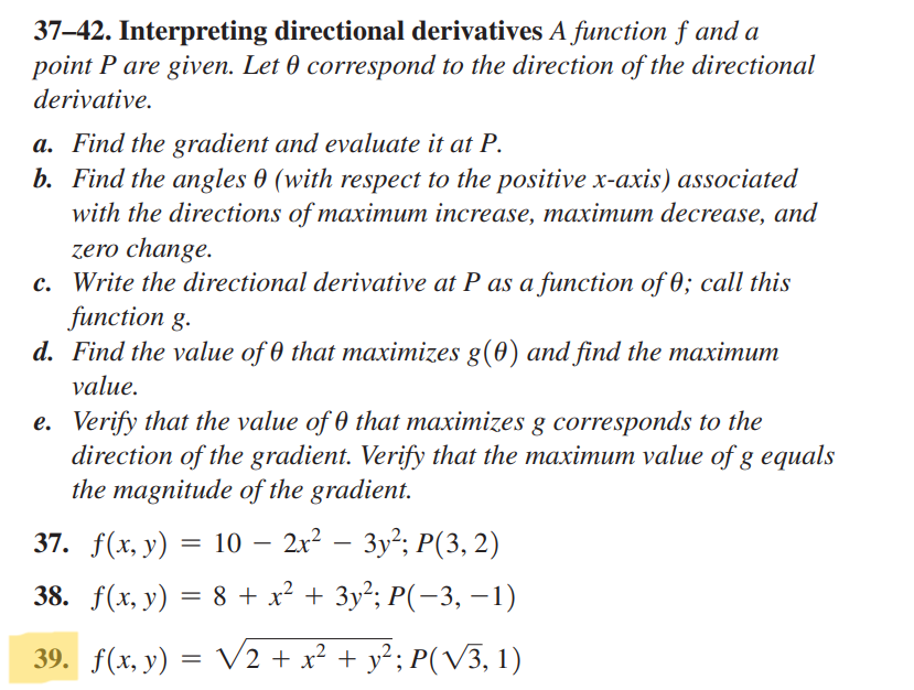 Solved 37-42. Interpreting directional derivatives A | Chegg.com
